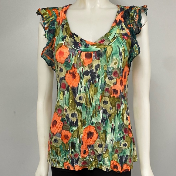 Weston Wear | Tops | Weston Wear Anthropologie Watercolor Poppies Shirt ...